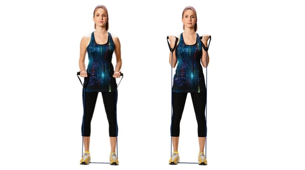 Rutina de ejercicios con bandas elásticas